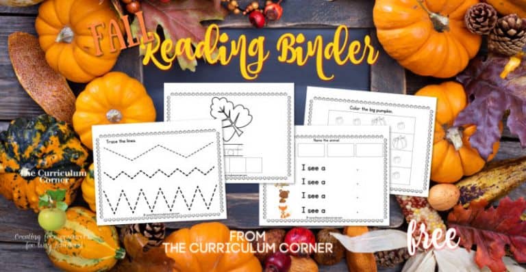 Fall Reading Binder - The Kinder Corner