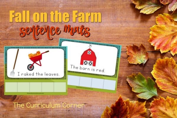 Fall Farm Sentence Mats - The Kinder Corner