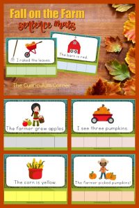 Fall Farm Sentence Mats - The Kinder Corner
