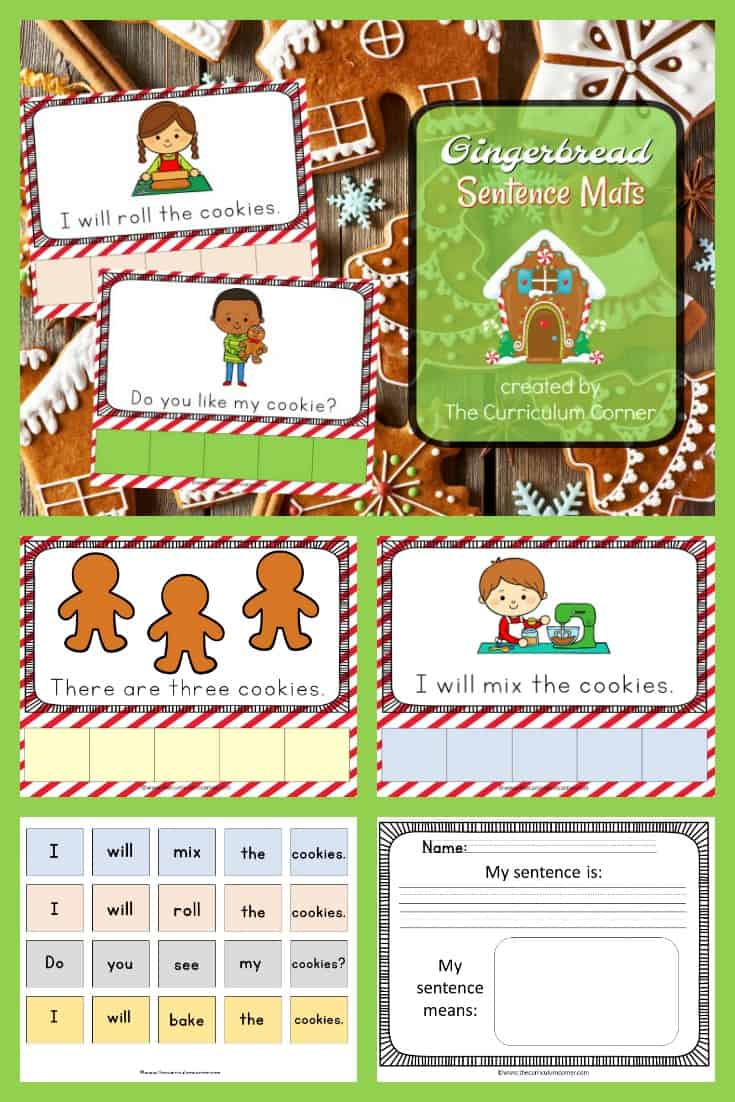 Gingerbread Sentence Mats - The Kinder Corner