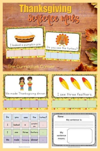 Thanksgiving Sentence Mats - The Kinder Corner