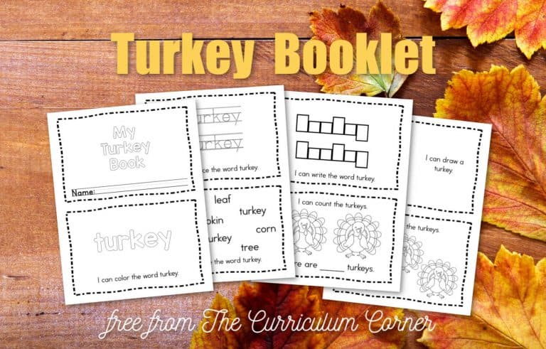 Simple Turkey Booklet - The Kinder Corner