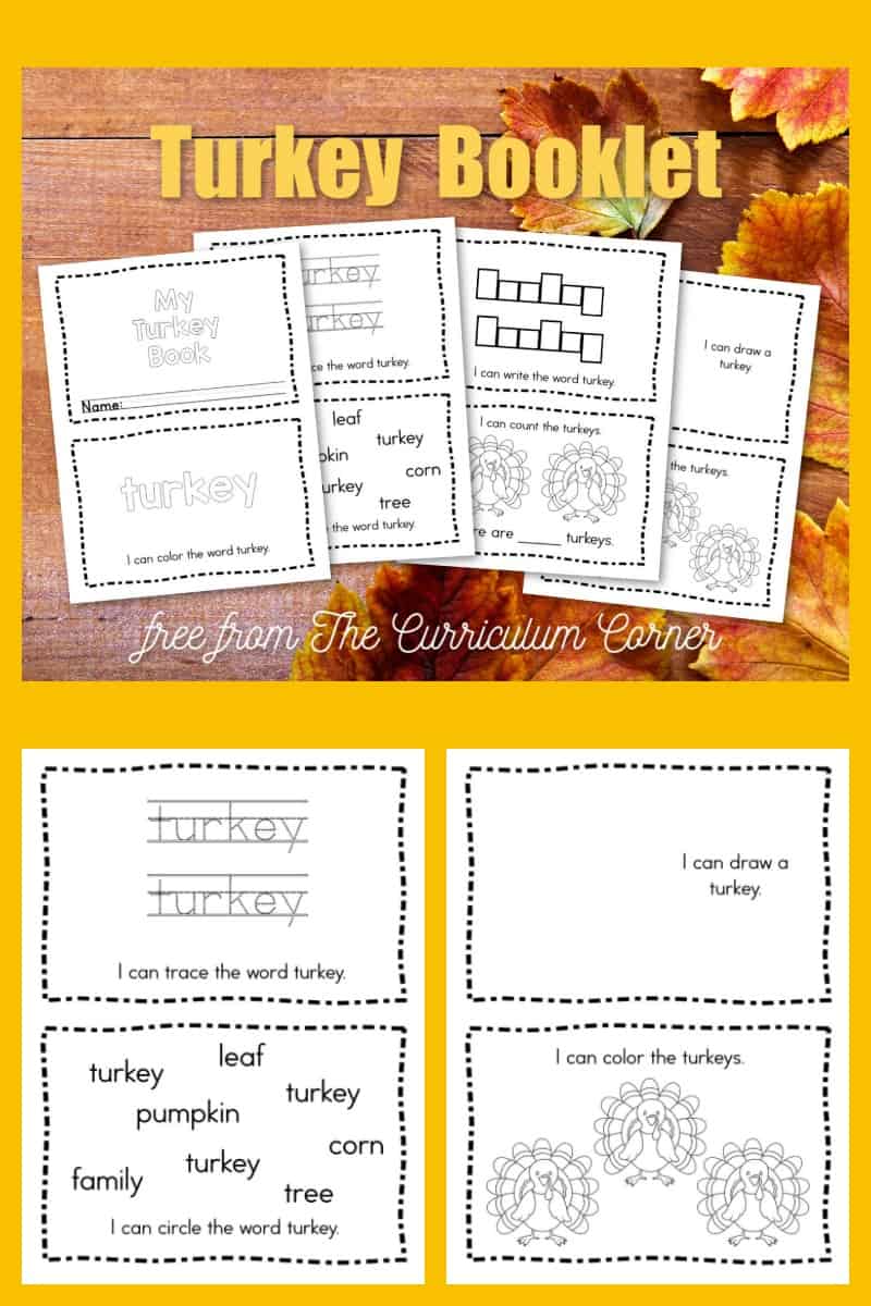 Simple Turkey Booklet - The Kinder Corner