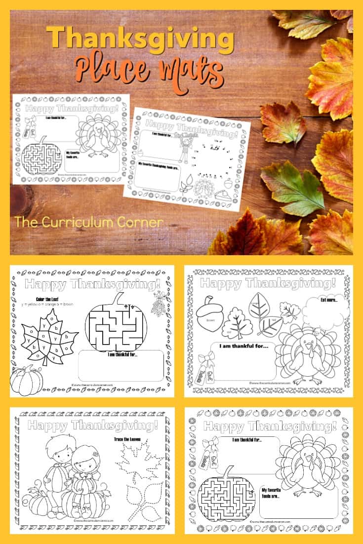 Thanksgiving Place Mats - The Kinder Corner