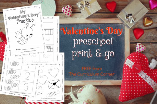 Valentine's Day Preschool Print & Go - The Kinder Corner