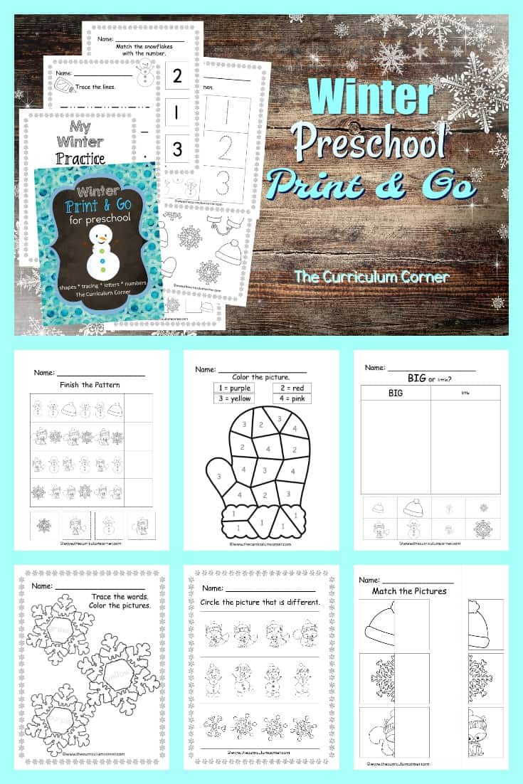 Winter Preschool Print & Go - The Kinder Corner