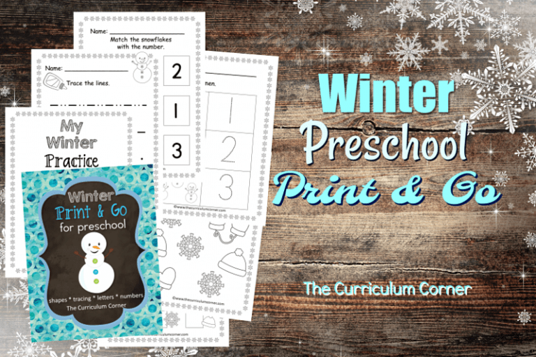 Winter Preschool Print & Go - The Kinder Corner