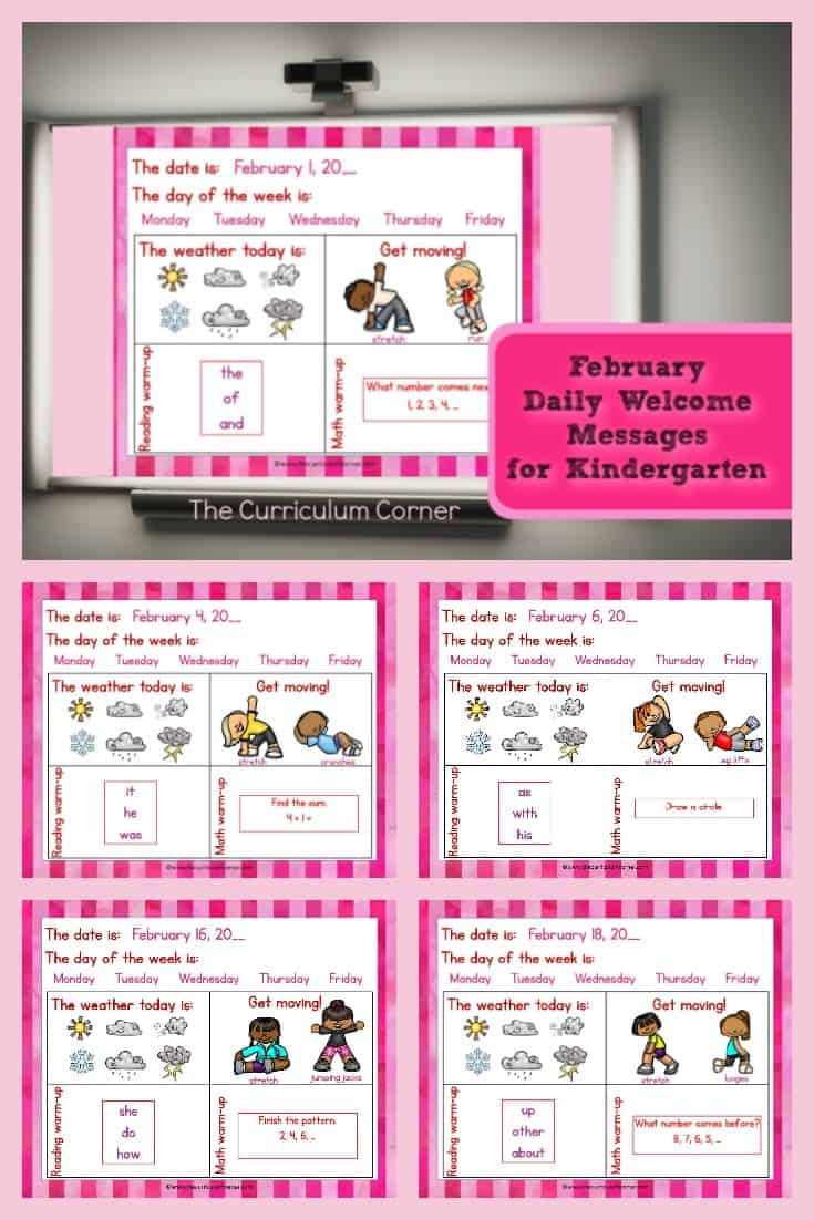 Kinder February Daily Welcome Messages - The Kinder Corner