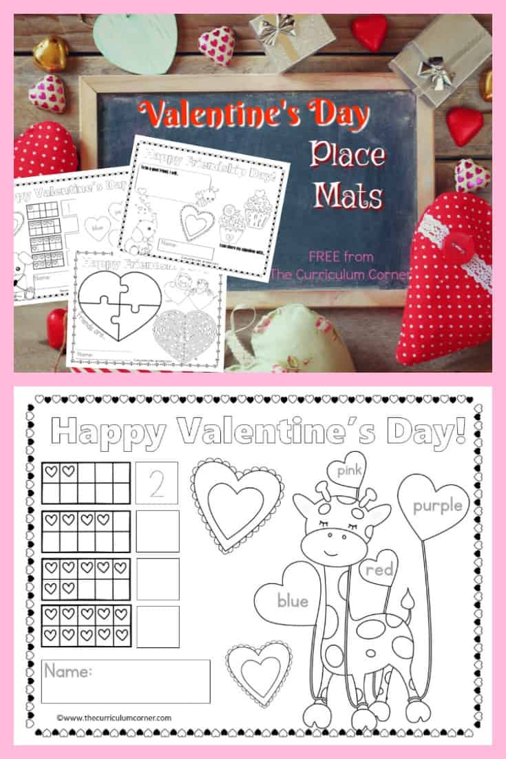 Valentine's Day Place Mats - The Kinder Corner