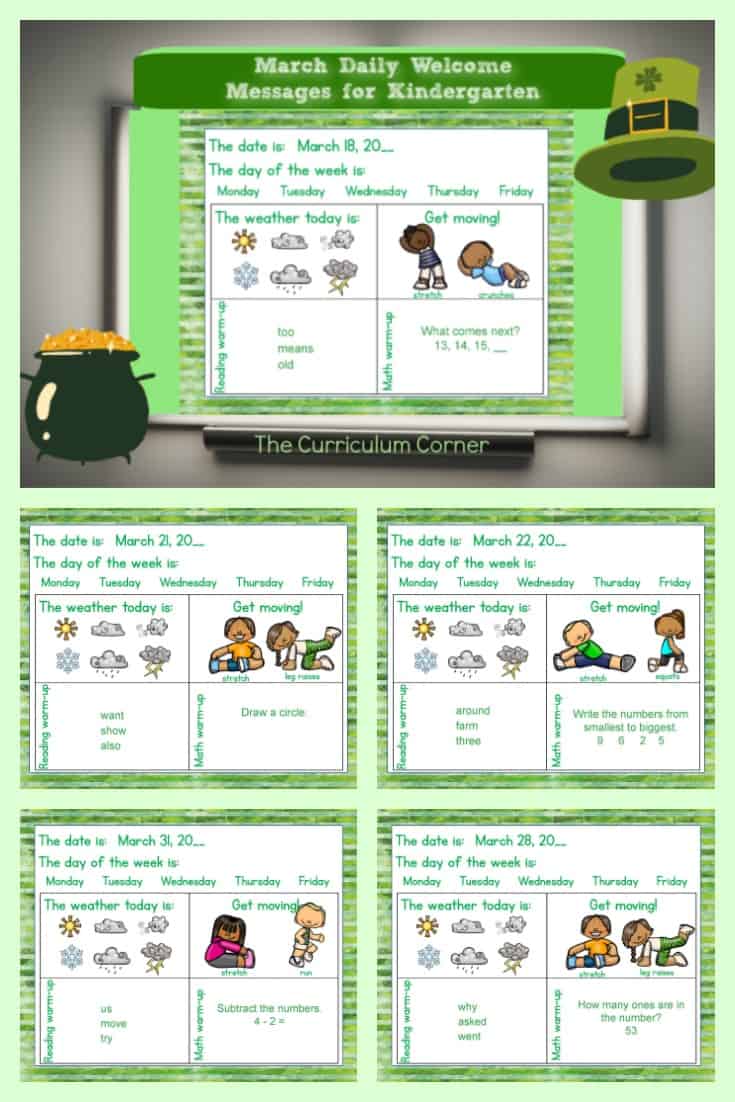 March Daily Welcome Messages - The Kinder Corner