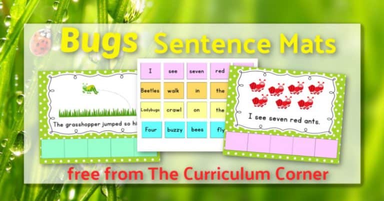 Bugs Themed Sentence Mats - The Kinder Corner