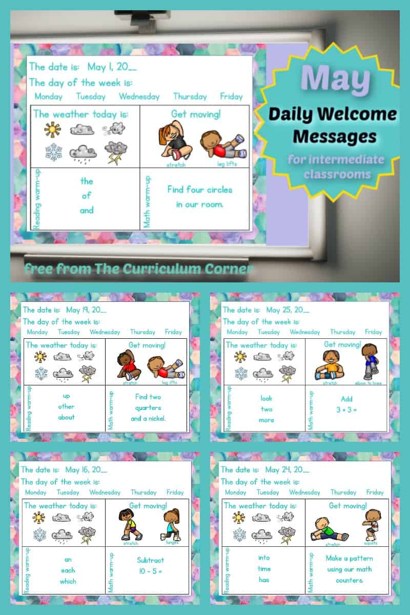 May Daily Welcome Messages - The Kinder Corner