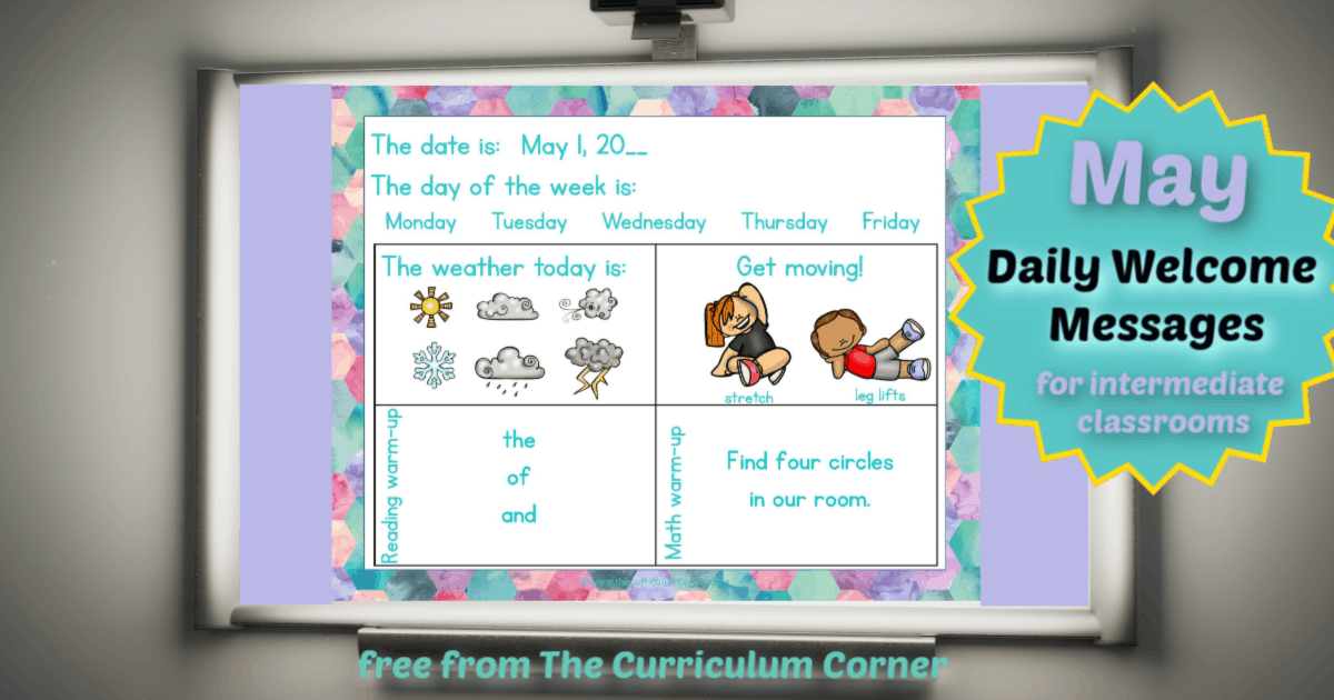 May Daily Welcome Messages - The Kinder Corner