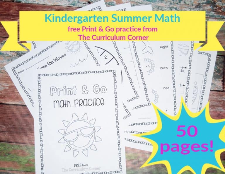 Kindergarten Summer Math Practice - The Kinder Corner