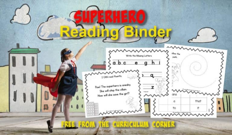 Superhero Reading Binder - The Kinder Corner