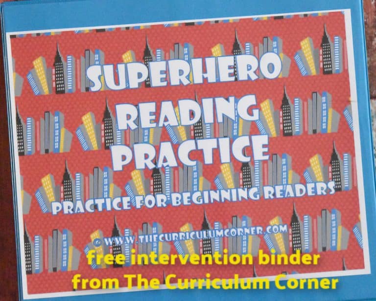 Superhero Reading Binder - The Kinder Corner