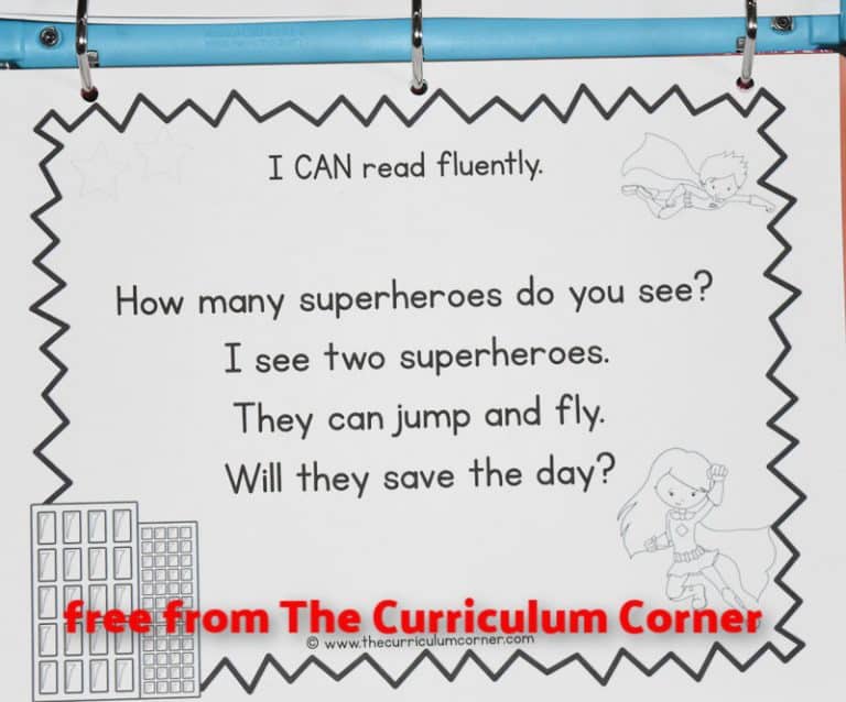 Superhero Reading Binder - The Kinder Corner