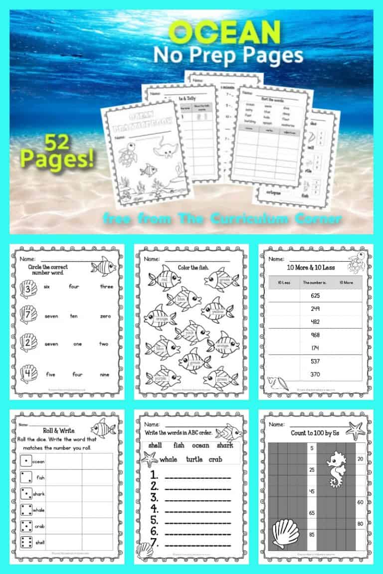 Ocean Preschool Print & Go - The Kinder Corner