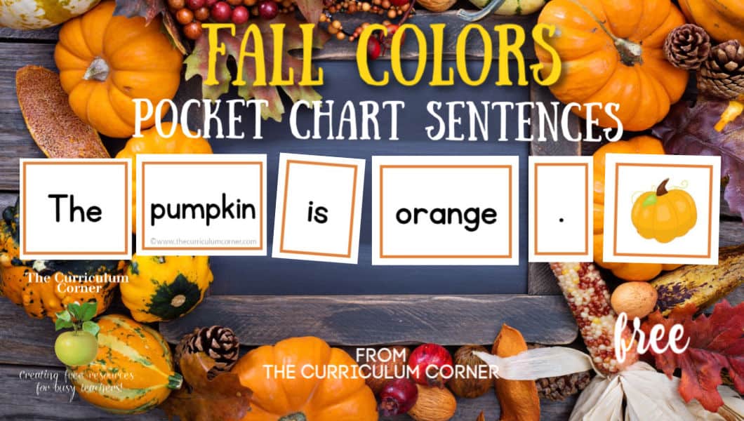 Fall Pocket Chart Color Sentences - The Kinder Corner