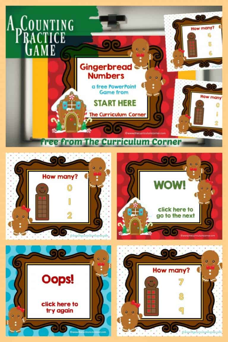 Gingerbread Counting PowerPoint Game - The Kinder Corner