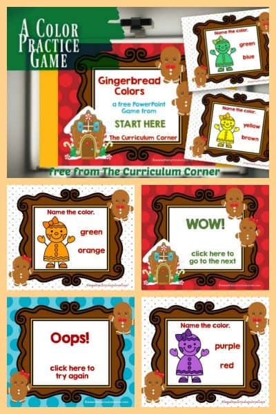 Gingerbread Colors PowerPoint Game - The Kinder Corner