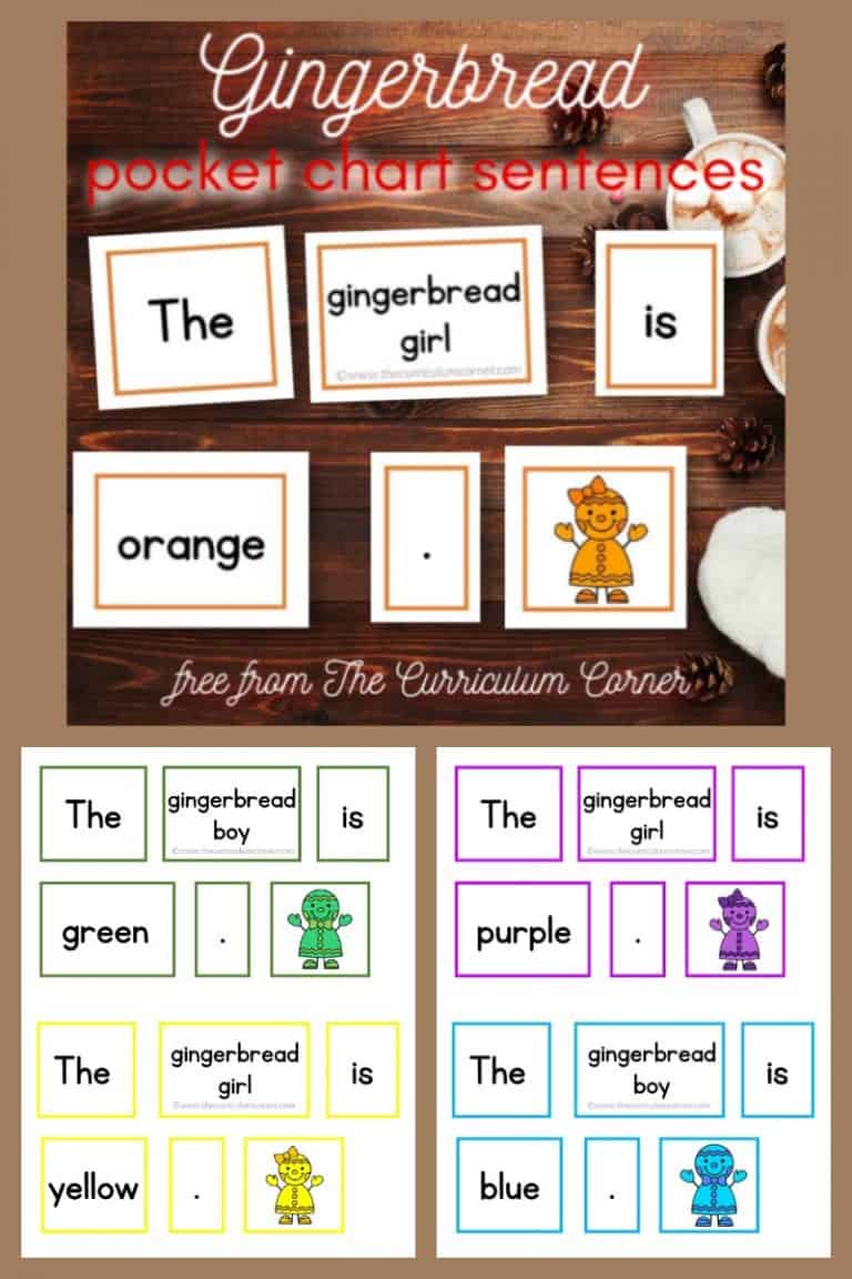 Gingerbread Pocket Chart Sentences - The Kinder Corner