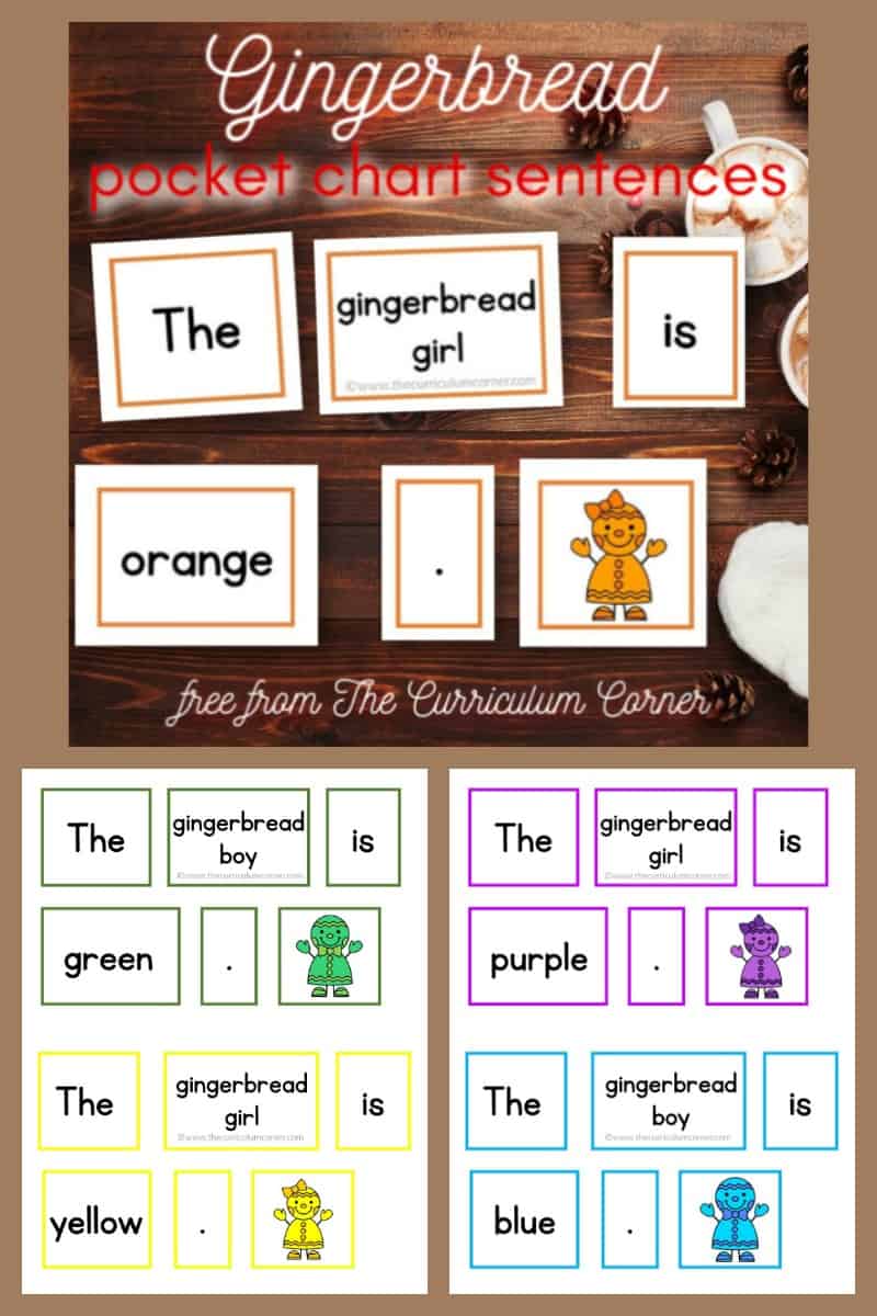 Gingerbread Pocket Chart Sentences - The Kinder Corner