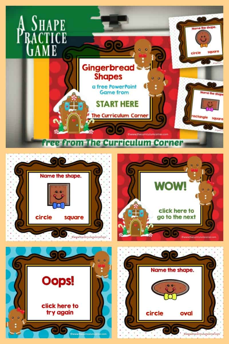 Gingerbread Shapes PowerPoint Game - The Kinder Corner