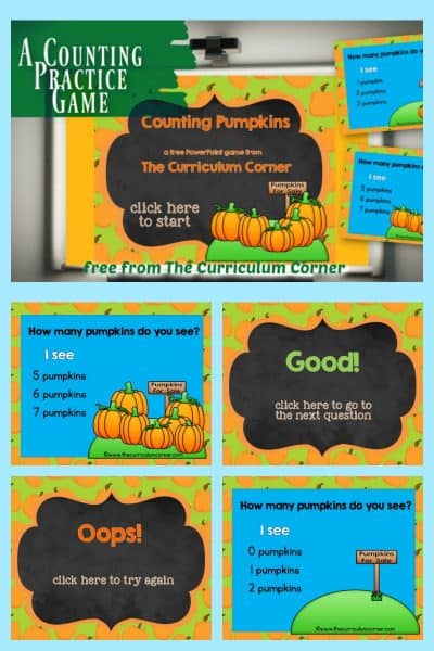 Counting Pumpkins PowerPoint Game - The Kinder Corner