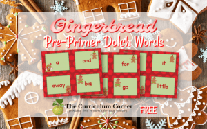 Pre-Primer Gingerbread Dolch Word Cards - The Kinder Corner