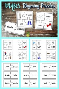 Winter Rhyme Word Puzzles - The Kinder Corner