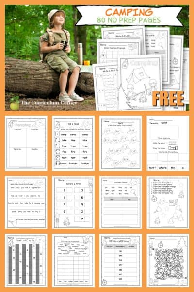 Camping No Prep Pages - The Kinder Corner