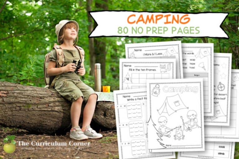 Camping No Prep Pages - The Kinder Corner