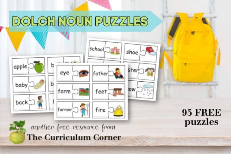 Dolch Noun Puzzles - The Kinder Corner