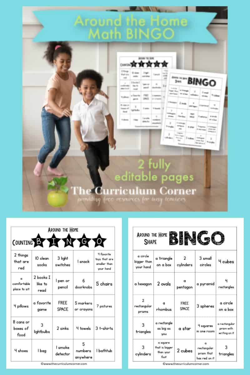 BINGO Math for the Home - The Kinder Corner