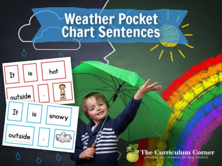 Weather Pocket Chart Sentences - The Kinder Corner