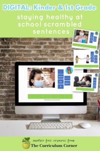 Digital: Staying Healthy at School Scrambled Sentences - The Kinder Corner