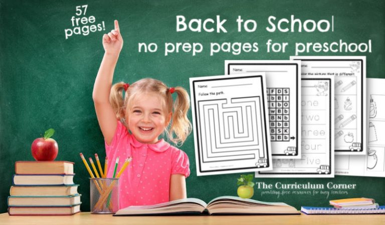 Back to School Preschool Print & Go - The Kinder Corner