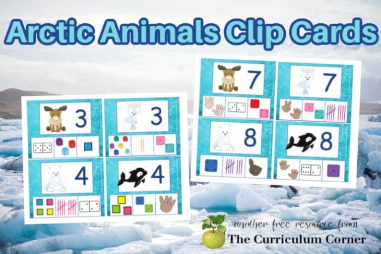 Arctic Animals Clip Cards for Counting - The Kinder Corner