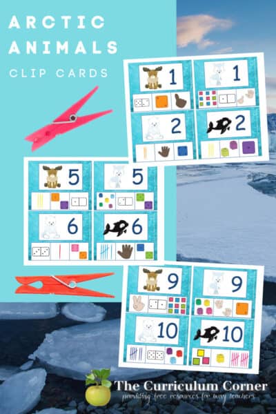 Arctic Animals Clip Cards for Counting - The Kinder Corner