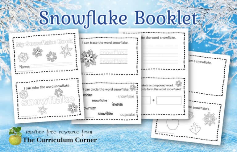 Snowflake Booklet for Early Readers - The Kinder Corner