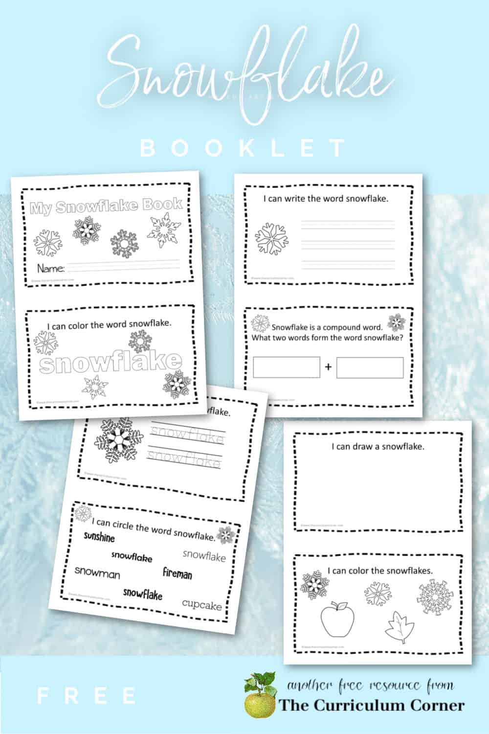 Snowflake Booklet for Early Readers - The Kinder Corner