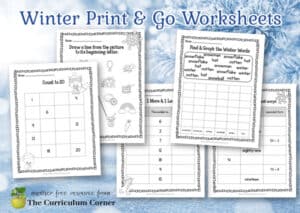 Winter Print & Go Practice Pages - The Kinder Corner