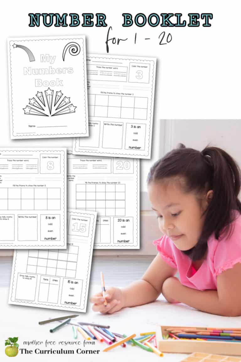 Printable Number Book 1 - 20 - The Kinder Corner