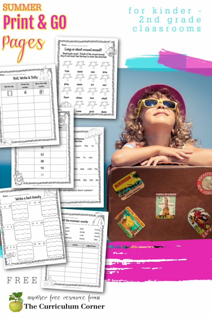 Summer No Prep Pages - The Kinder Corner