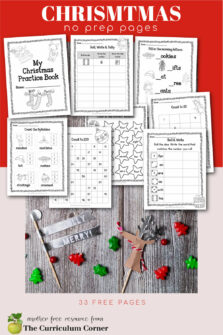 Christmas Print & Go Math and Literacy Practice - The Kinder Corner