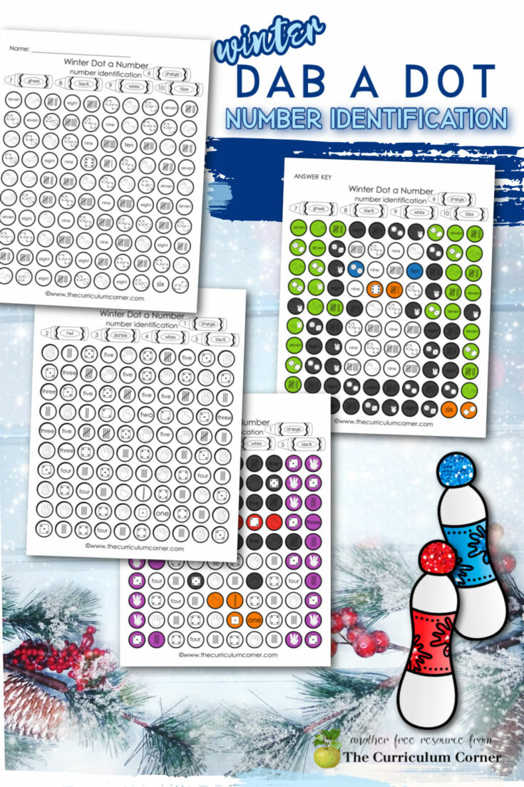 Winter Dab a Dot Number ID - The Kinder Corner