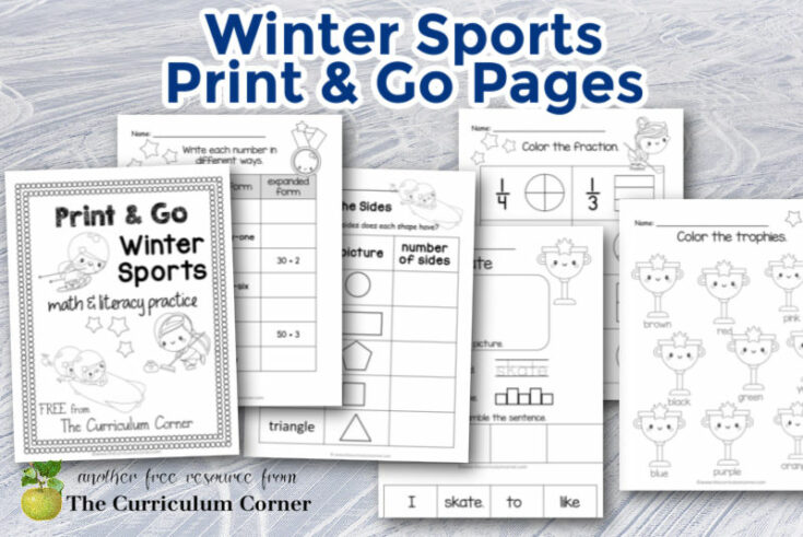 Winter Sports Print & Go Pages - The Kinder Corner