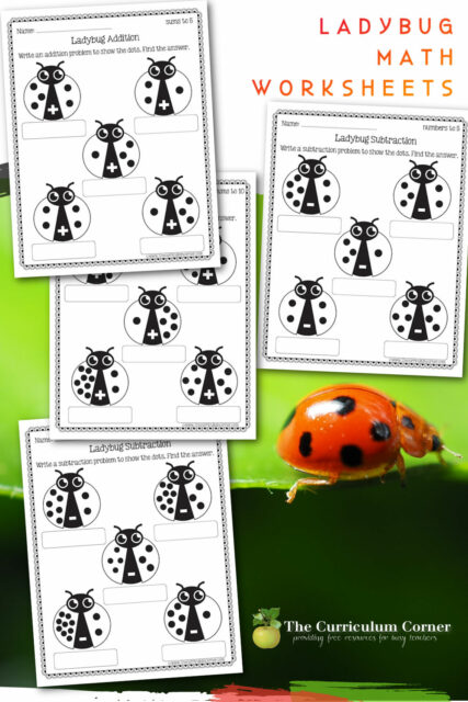 Ladybug Math Worksheets - The Kinder Corner