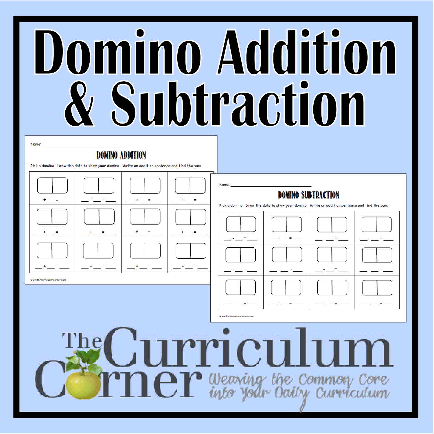 Subtraction Worksheets With Dominoes